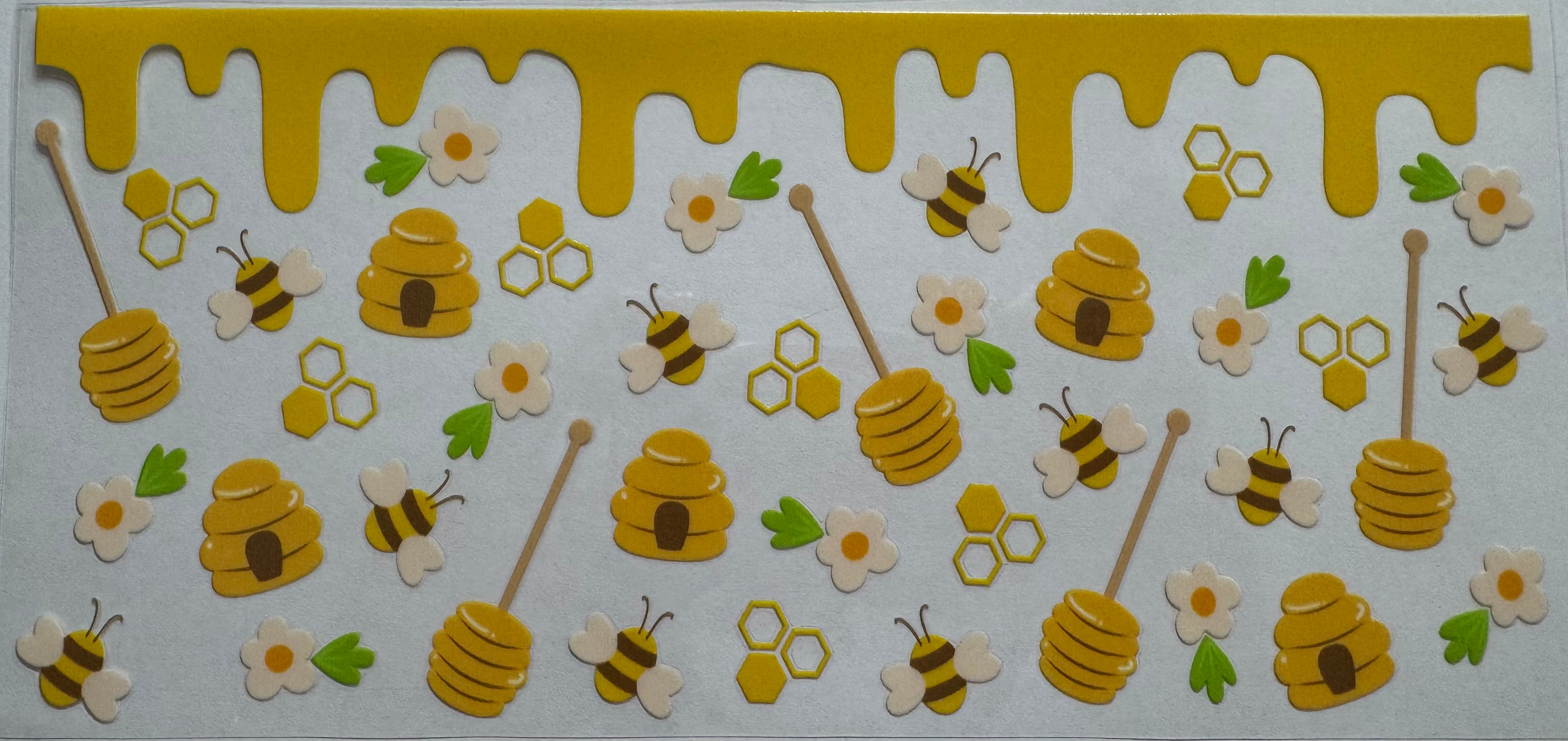 Bee with honey drip 16oz Uv DTF Wrap – Sundae Customs